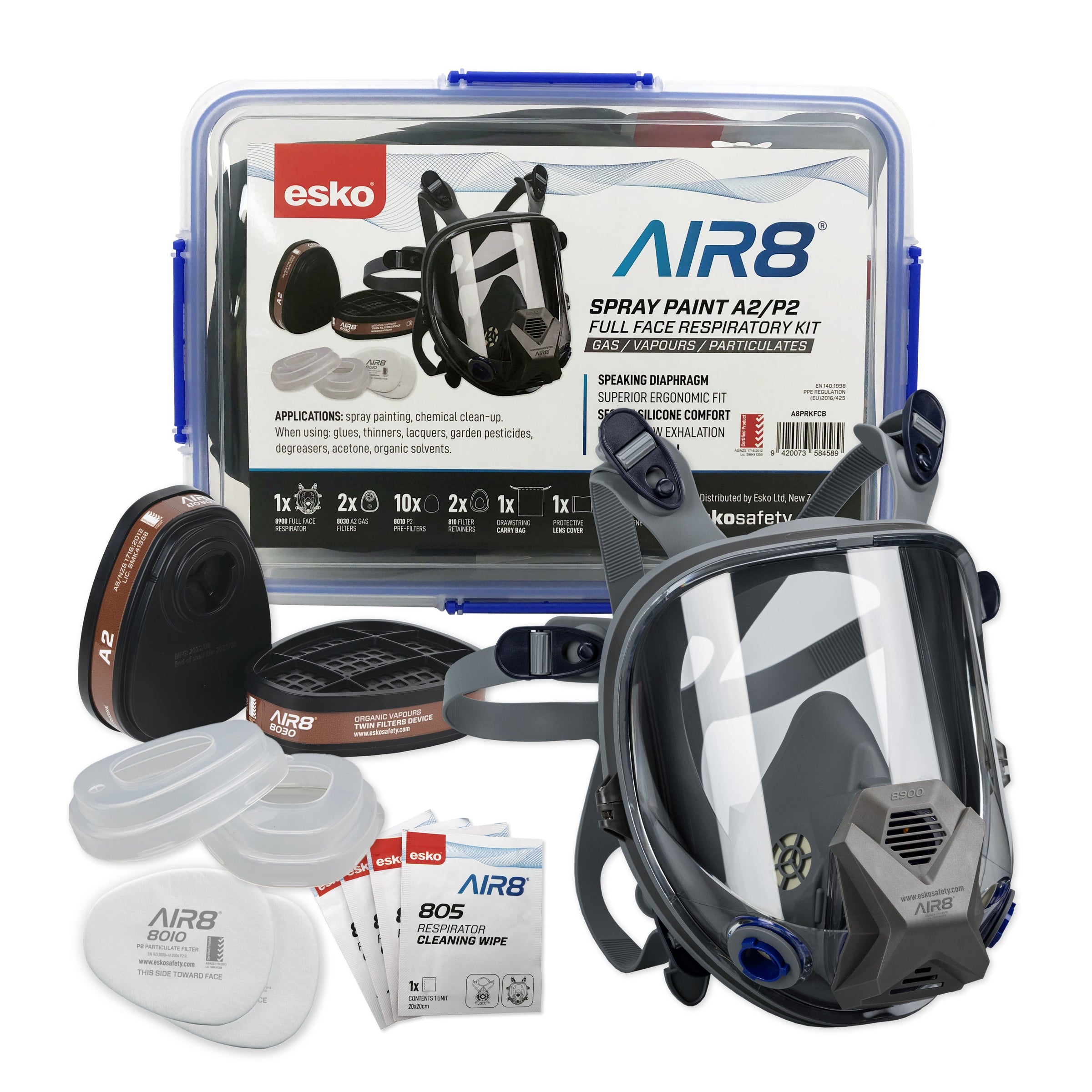 AIR8 Full Face Spray Paint Clipbox Kit | A8PRKFCB — Total Safety