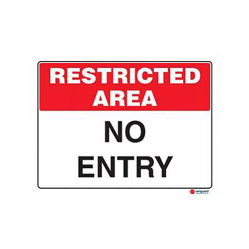Restricted Area No Entry Safety Sign | 450 x 600mm — Total Safety