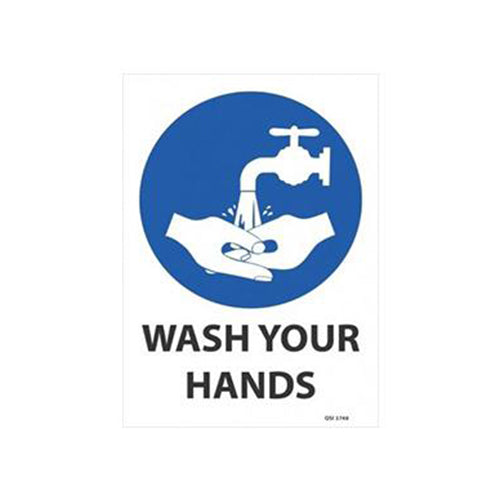 Wash Your Hands Blue Sign | 240mm x 340mm — Total Safety
